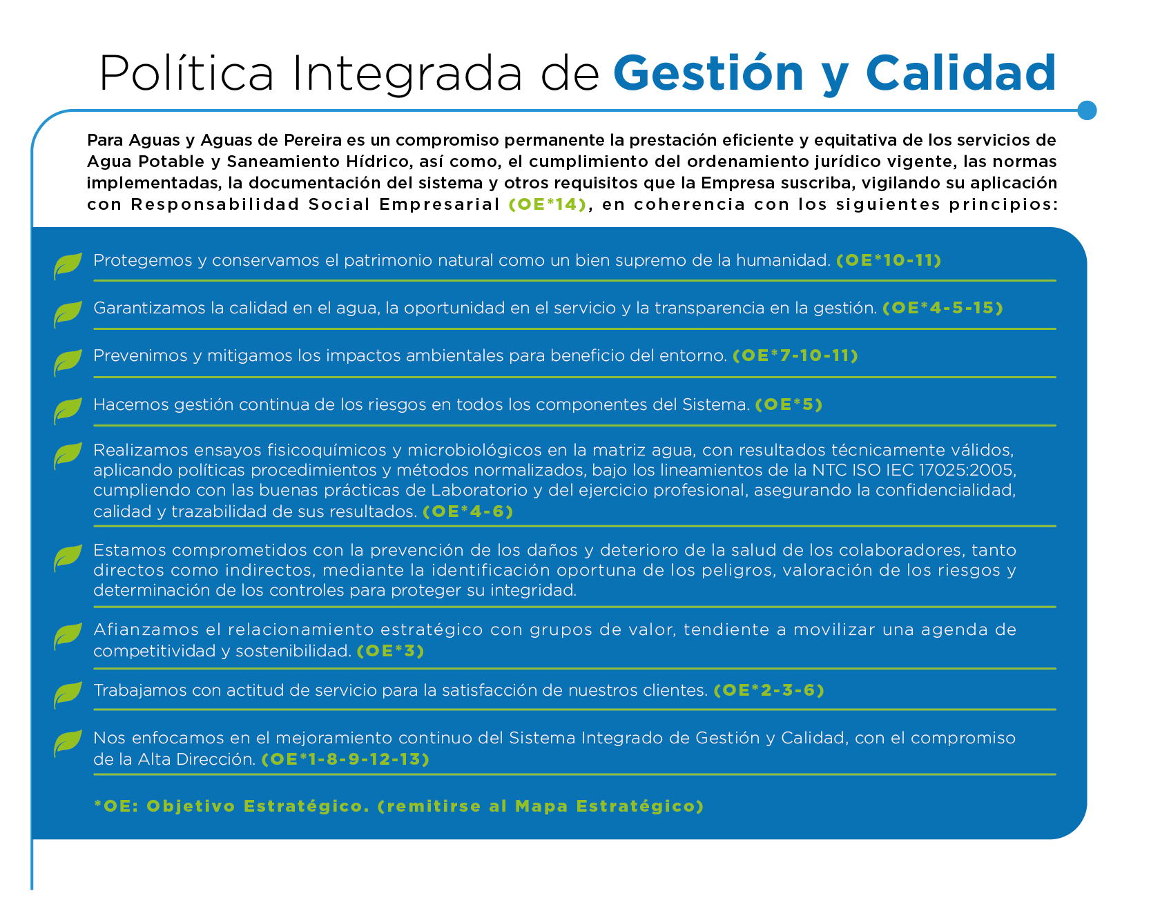 Inicio / Nuestra Empresa / Sistema Integrado de Gestión y Calidad ...